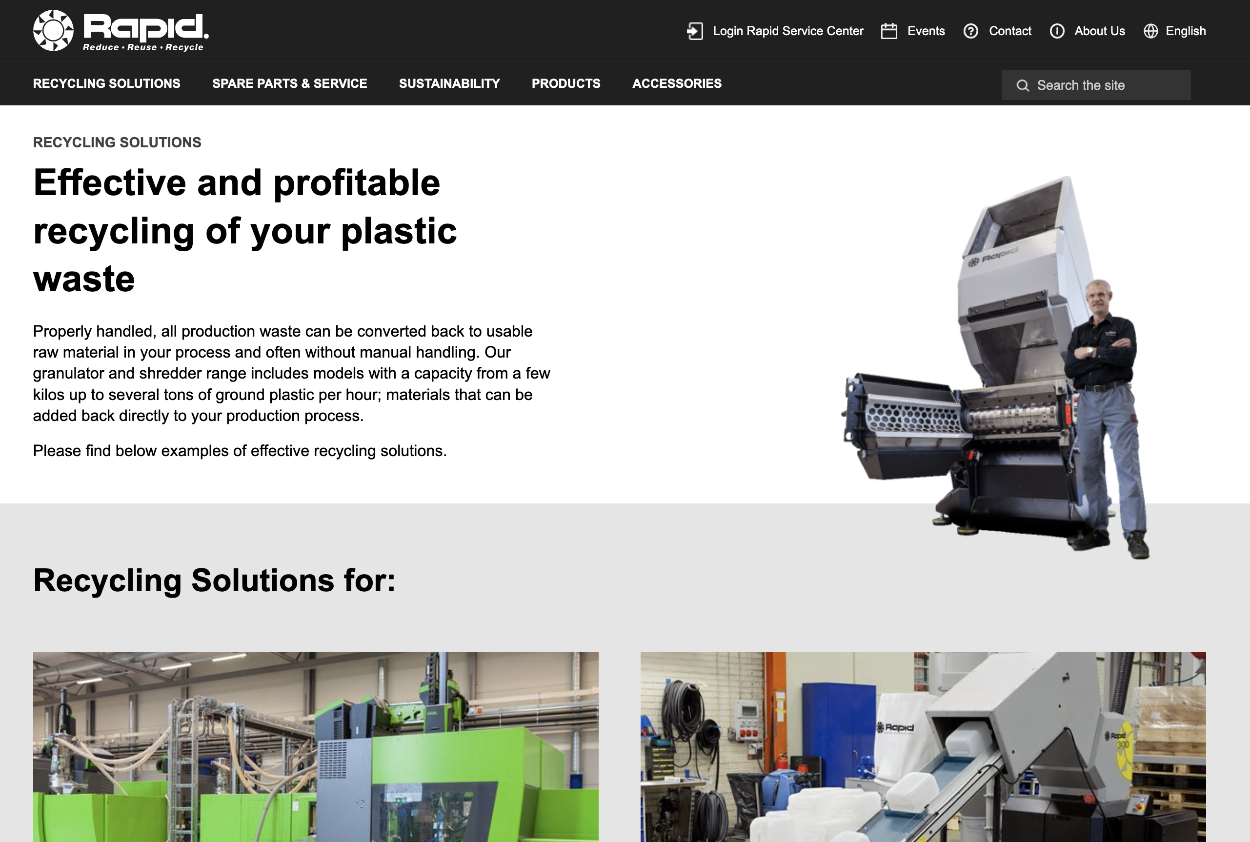 Recycling Solutions by Rapid Granulator | Plastic Recycling Leader